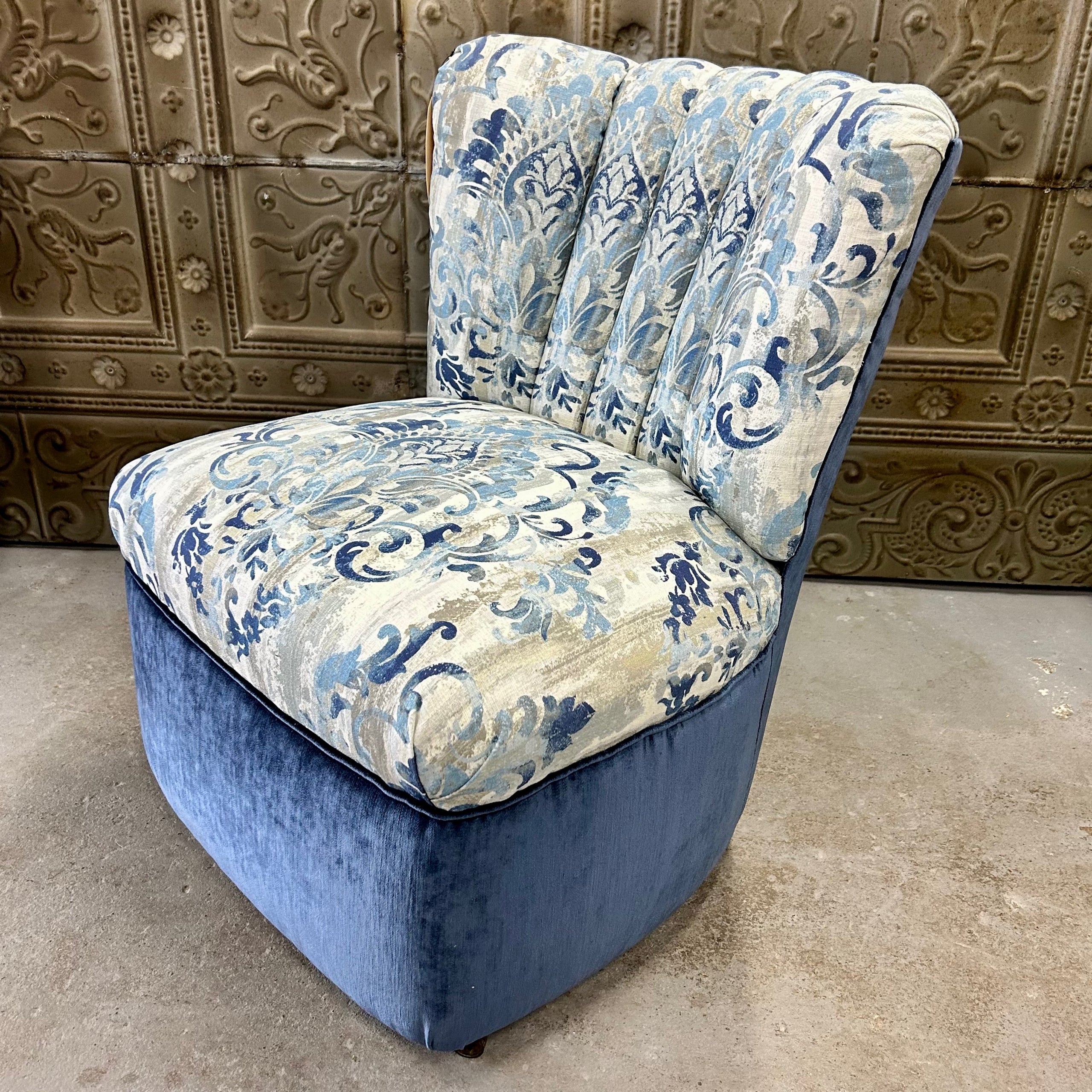 Midcentury Channel back Slipper Chair | The West Riley